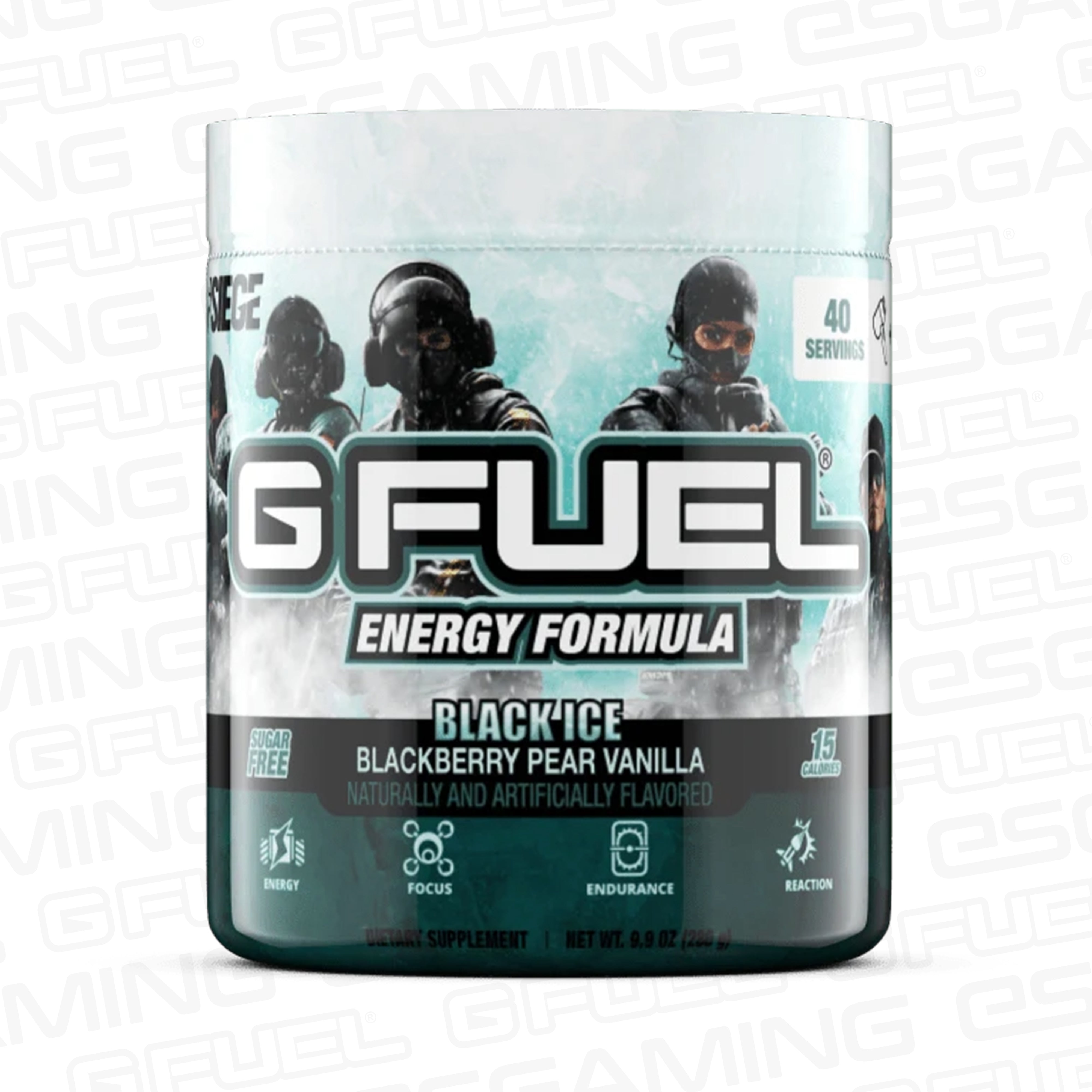 G Fuel Black Ice Tub - Energy Drink - Rainbow Six Siege - Caffeine - 40 ...