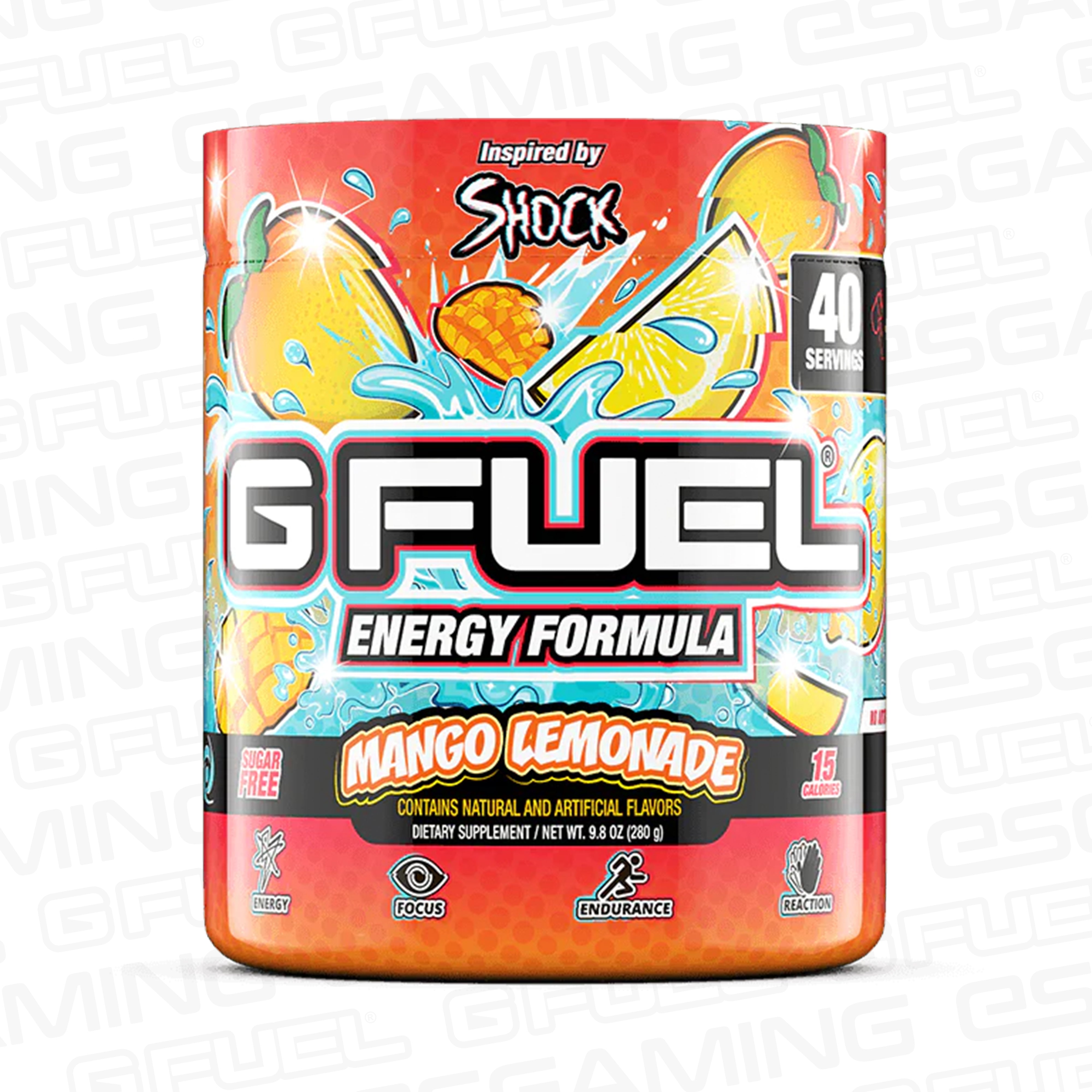 G Fuel Mango Lemonade Tub - 40 Servings - Shock - Energy Drink - UK ...