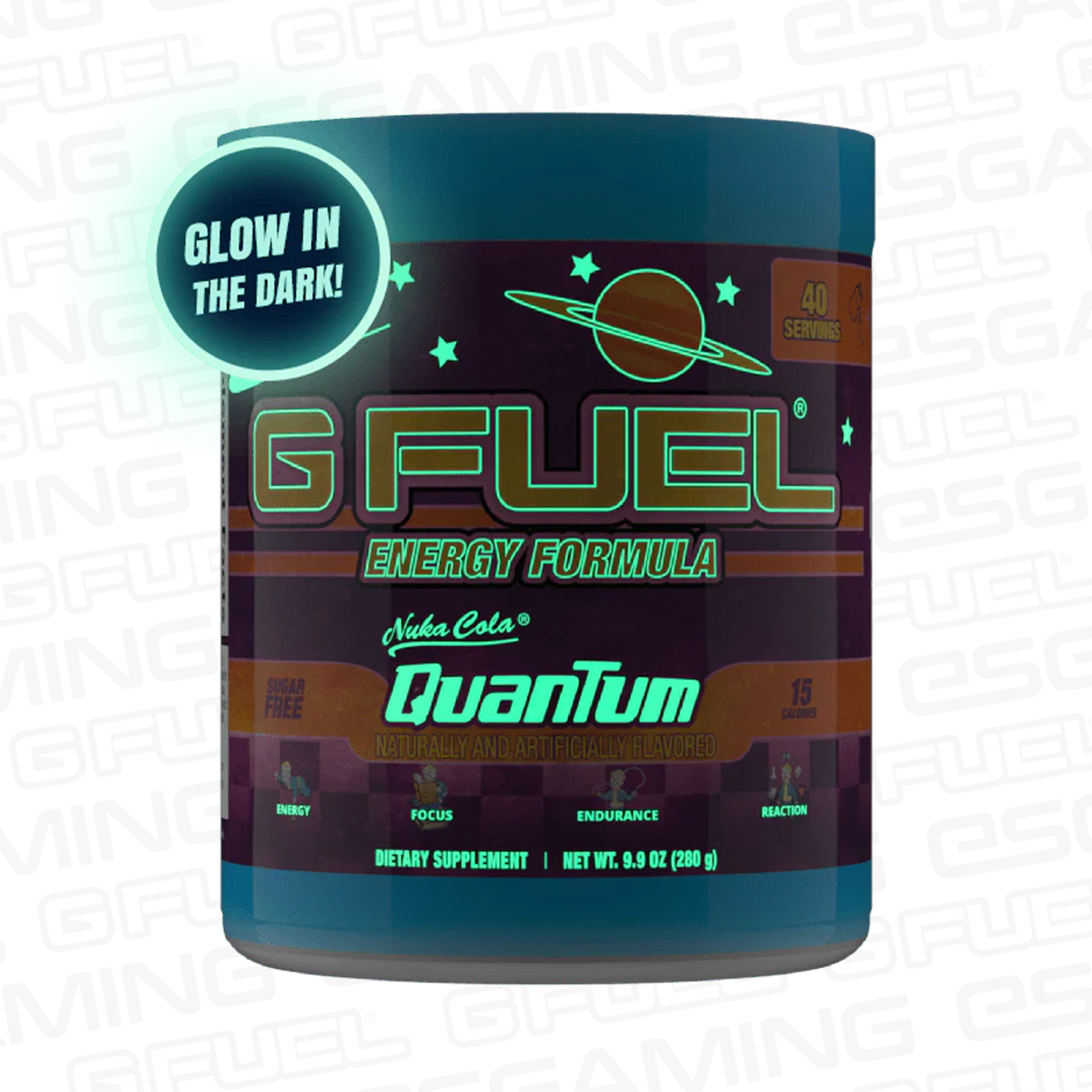 G Fuel Nuka Cola Quantum Tub - 40 Servings - Energy Drink - UK - Glow ...