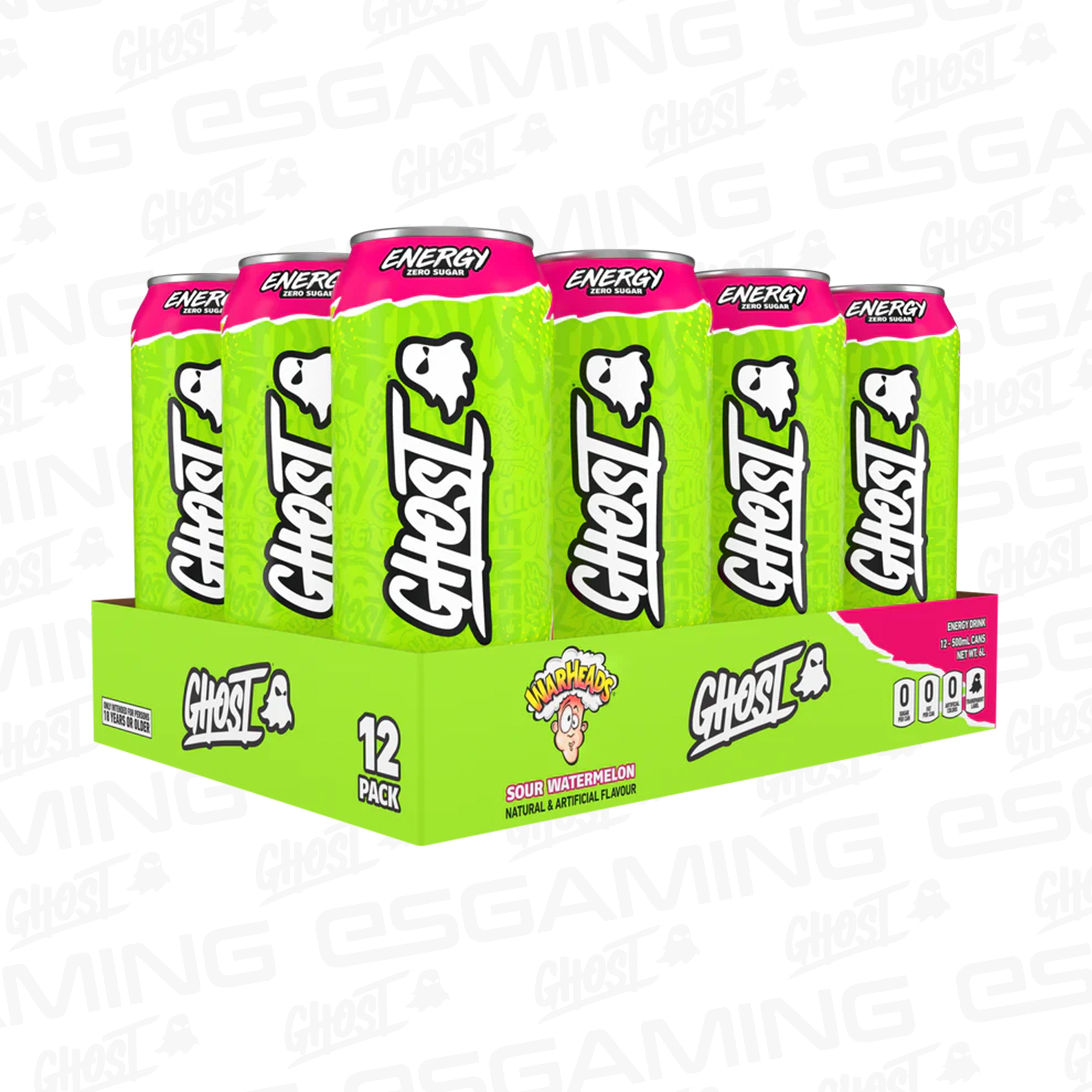 Ghost Energy Sour Watermelon Cans - Energy Drink - Zero Sugar ...